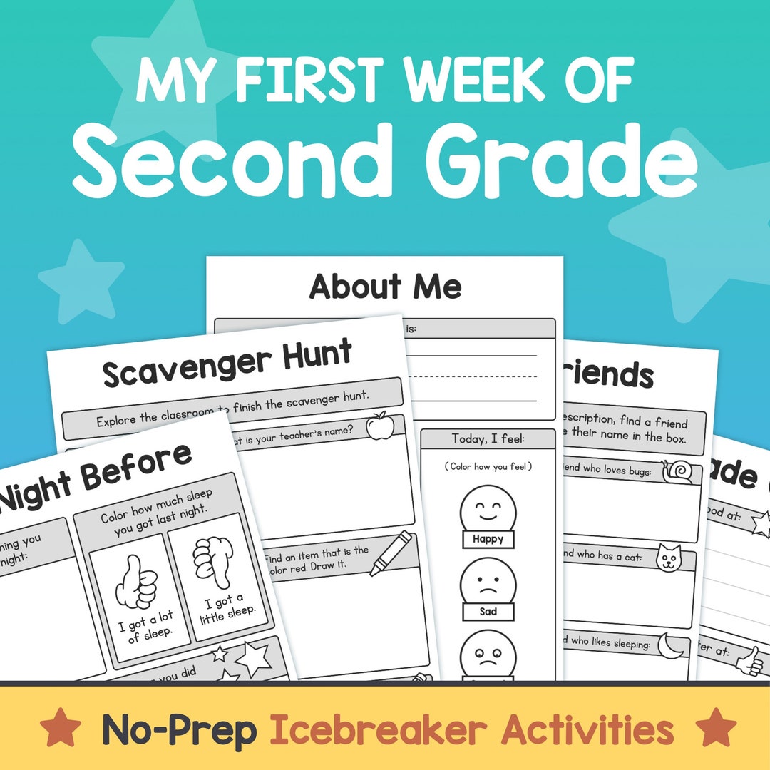 Second Grade Icebreaker Activities – NO PREP First Week of School Ice ...