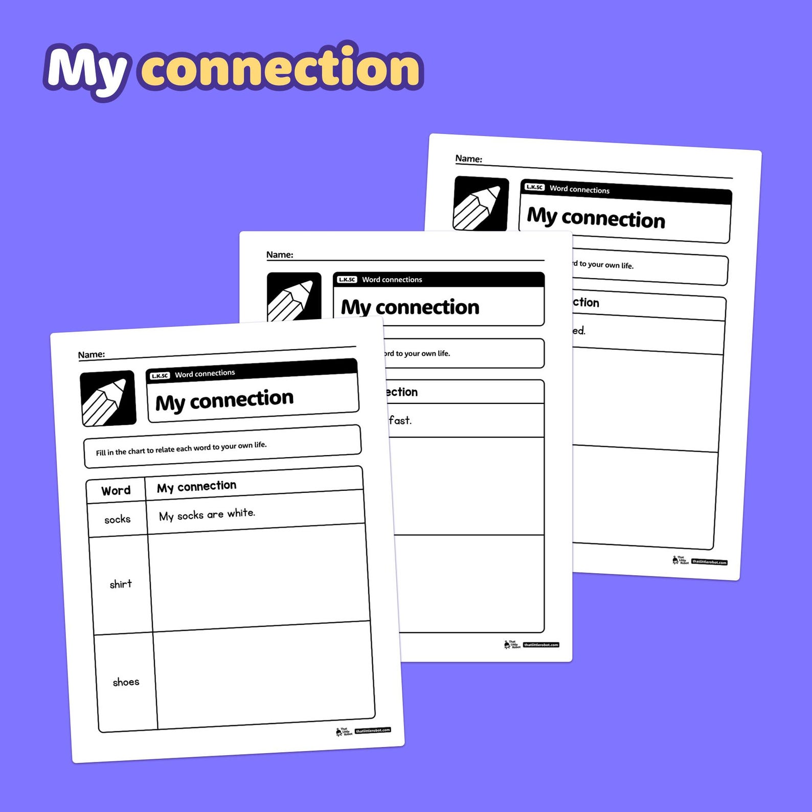 Word Connections Worksheets & Centers | Kindergarten Real Life ...