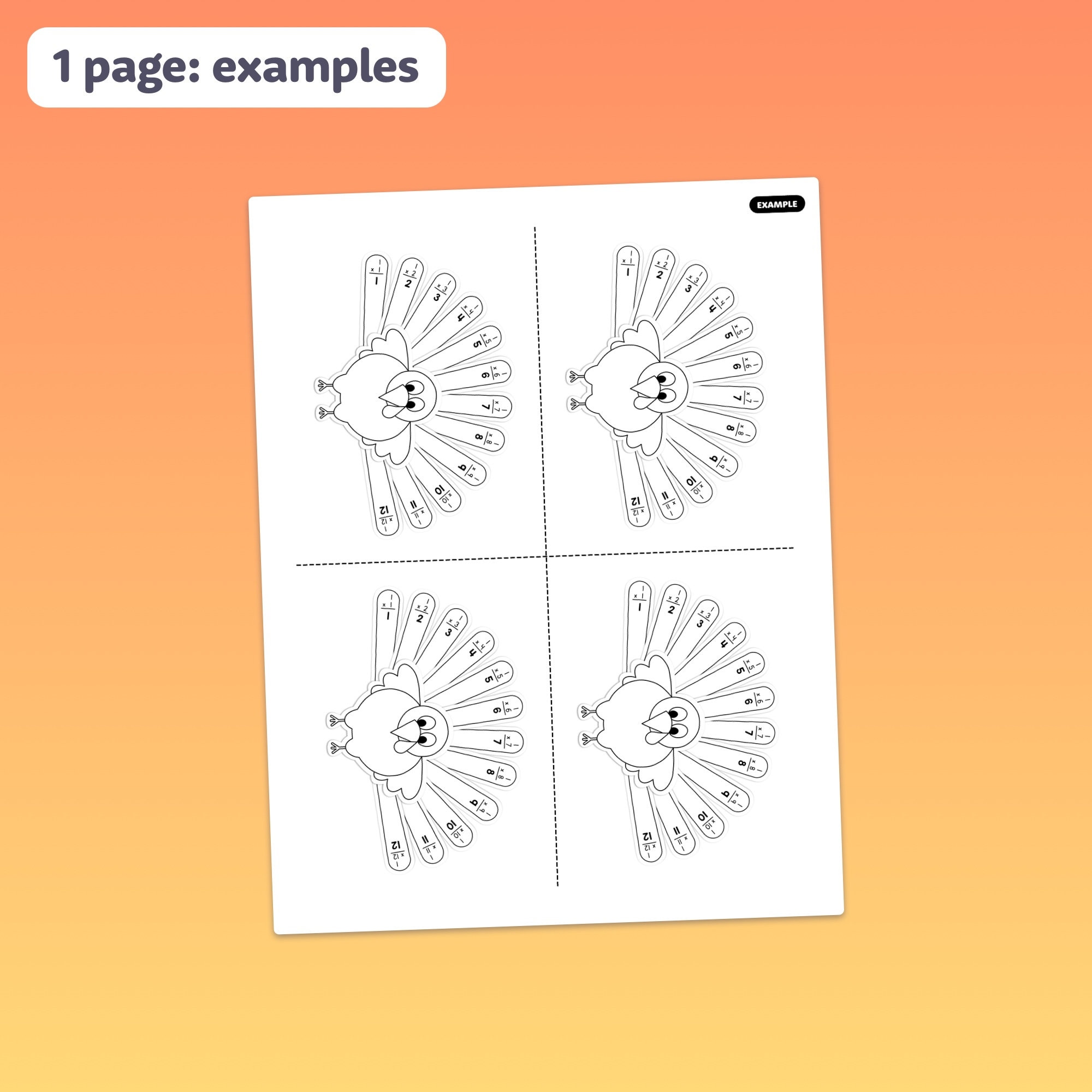 Fall Multiplication Craft | Thanksgiving Math Craft, 3rd-4th Grade ...