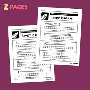 Nonstandard Measurement Worksheets | 1st Grade Length Math Activities ...