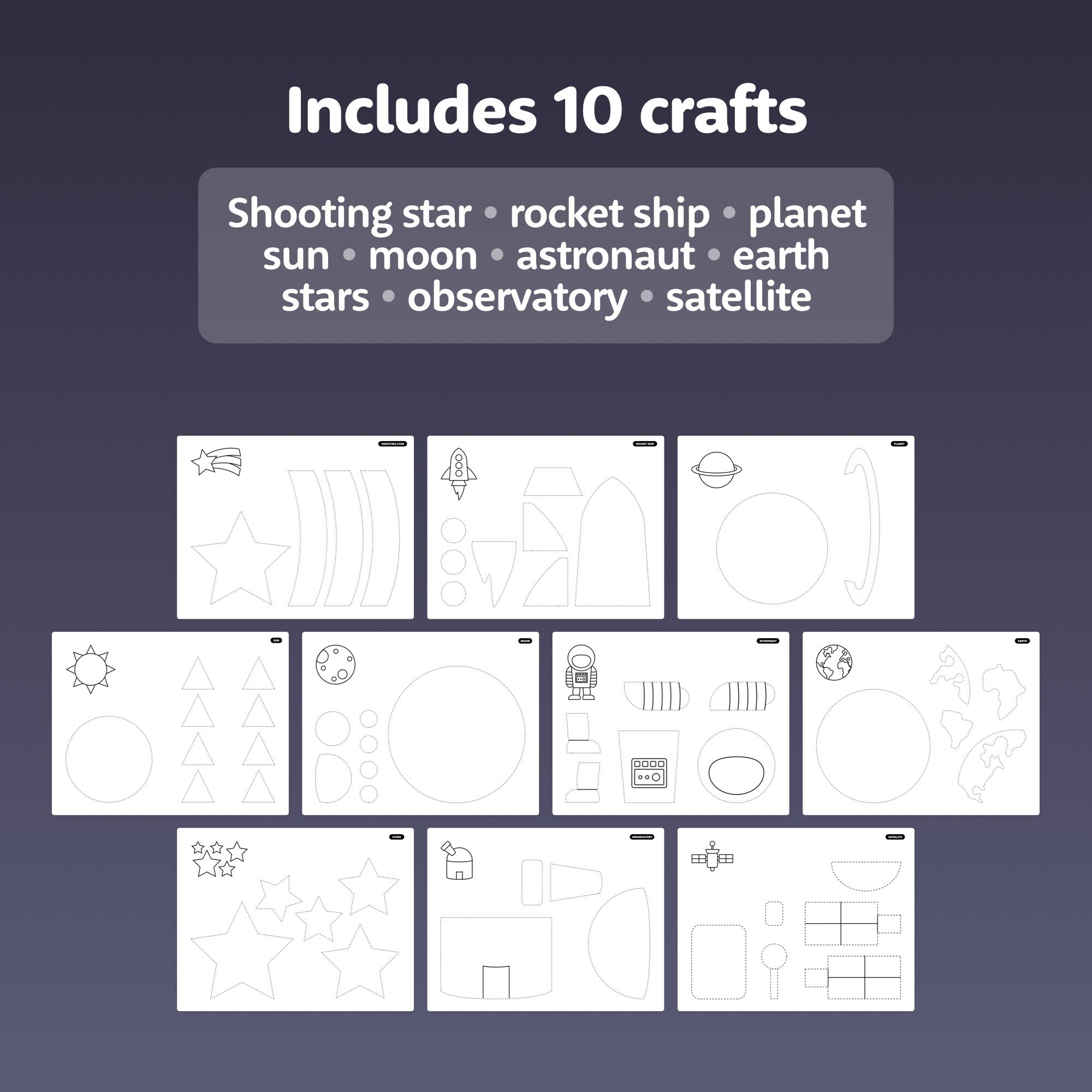 No Prep Space Crafts | Pre-k, Kindergarten, & 1st Grade Science | Outer ...