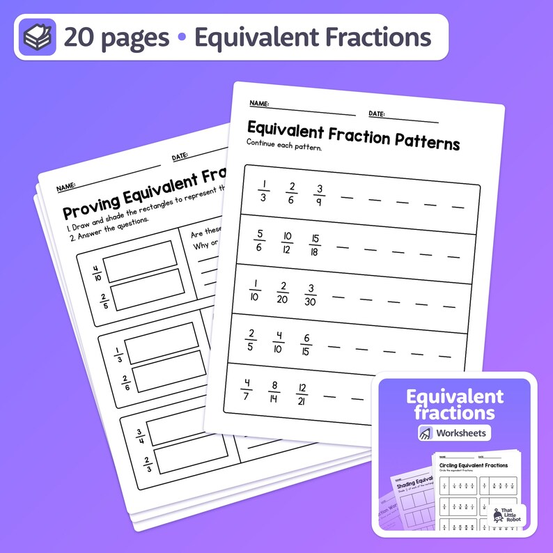 No Prep Fractions Bundle | 2nd, 4th, 3rd Grade Fraction Activities ...