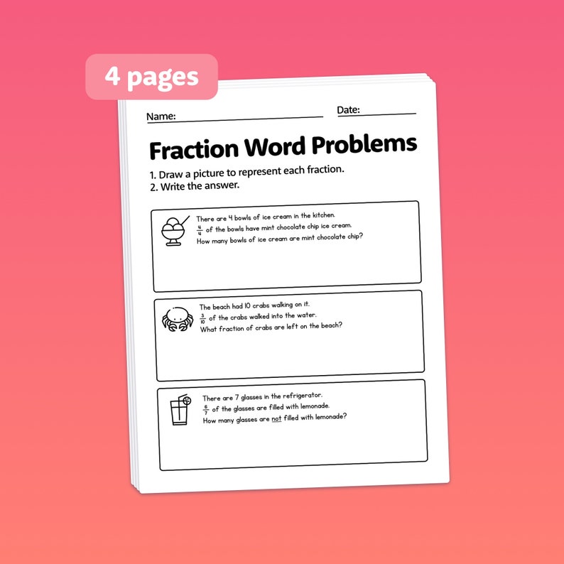 3rd Grade Fractions Review | Summer Fraction Worksheets, 3rd Grade ...