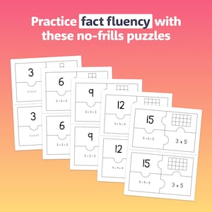 1-5 Multiplication Fact Fluency Puzzles | Repeated Addition Center ...