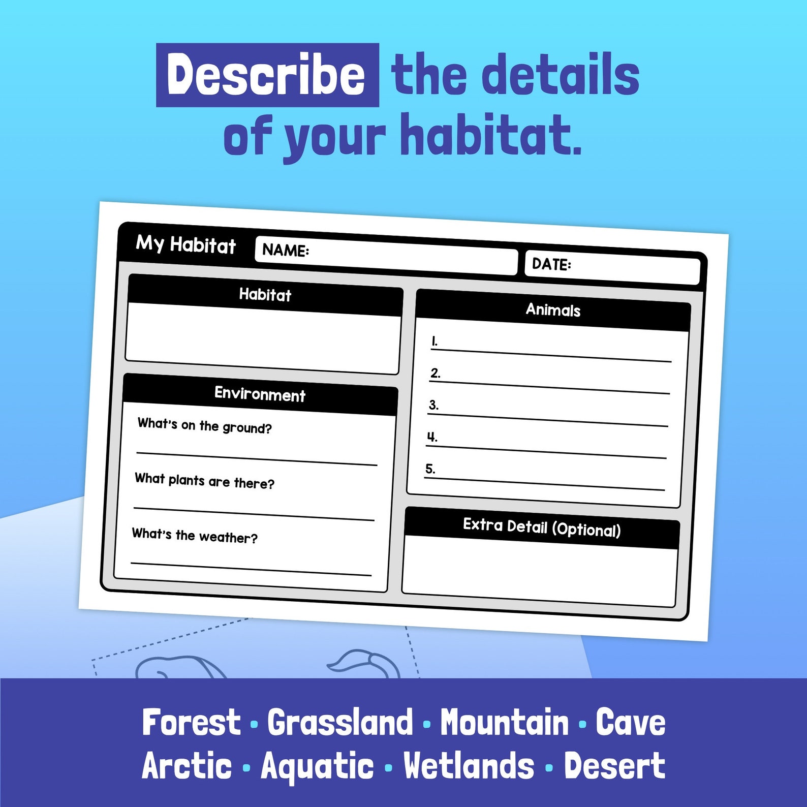 Animal Habitats Craft | 2nd, 3rd, 4th Grade Biomes & Habitat Science ...
