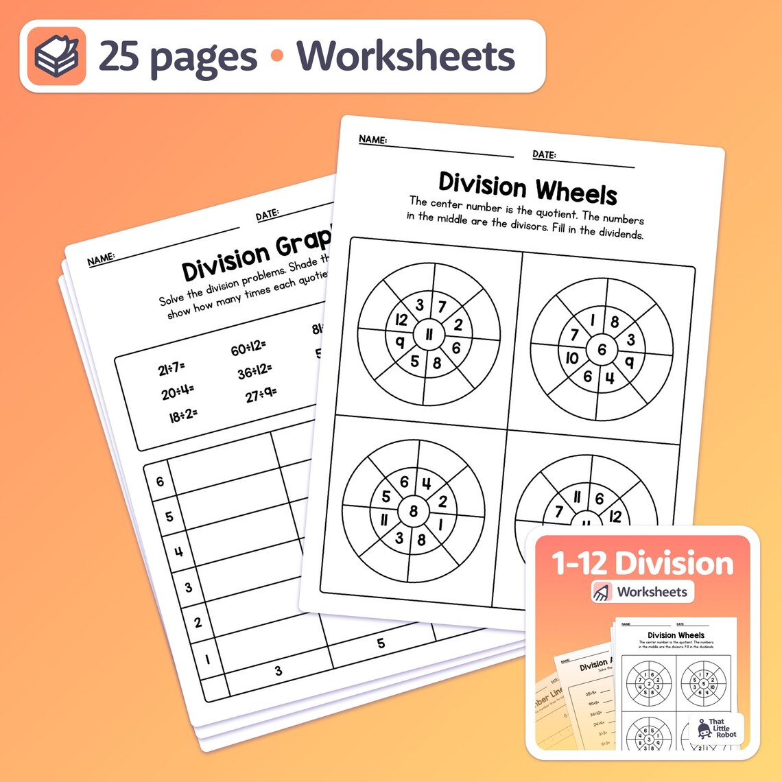 1-12 Division Bundle | 2nd Grade Division, 3rd Grade Division, 4th ...