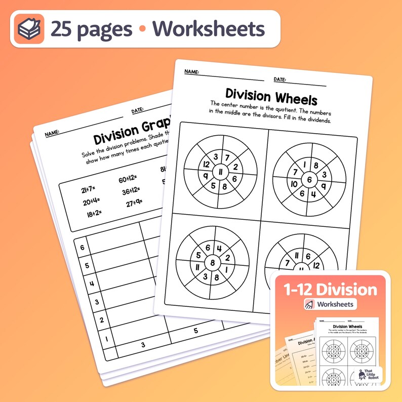 1-12 Division Bundle | 2nd Grade Division, 3rd Grade Division, 4th ...