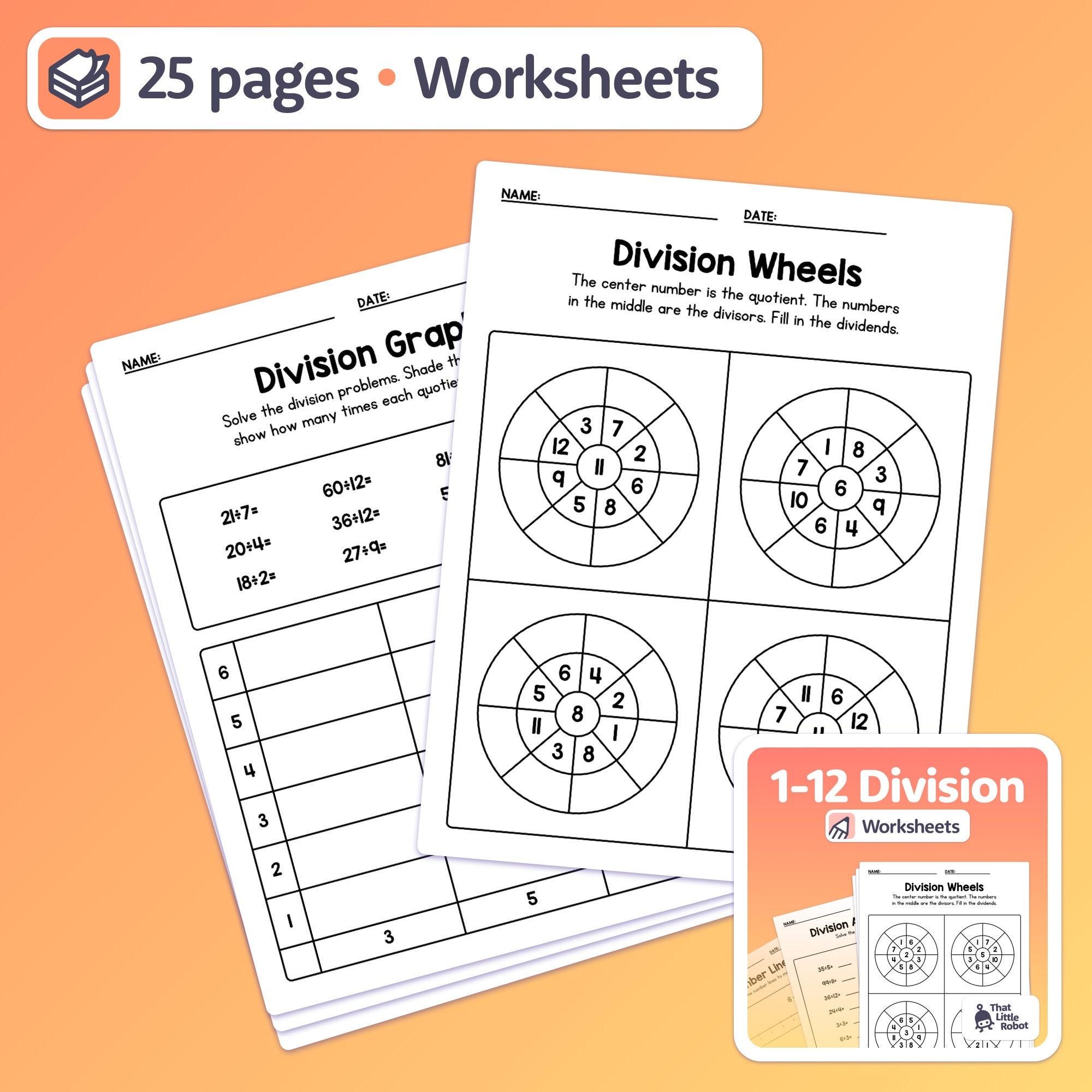 1-12 Division Bundle | 2nd Grade Division, 3rd Grade Division, 4th ...