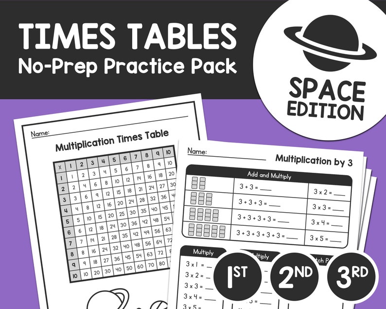 Times Tables Worksheets / 1-10 Multiplication Facts Printable - Etsy