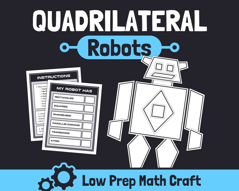 Quadrilateral Robots Quadrilaterals Activity PBL Math - Etsy