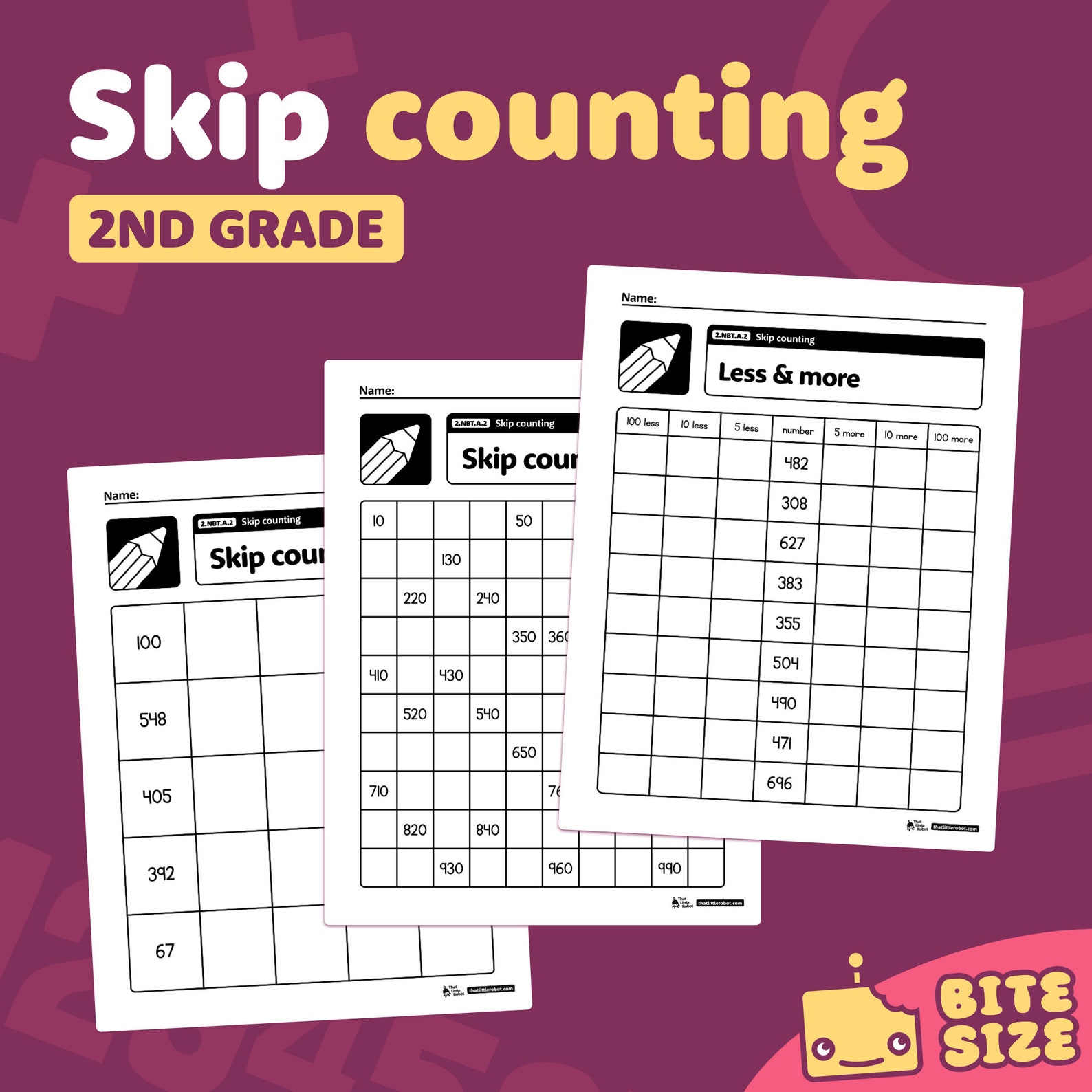Skip Counting Within 1000 by 5s 10s 100s Worksheets | 2nd Grade Place ...