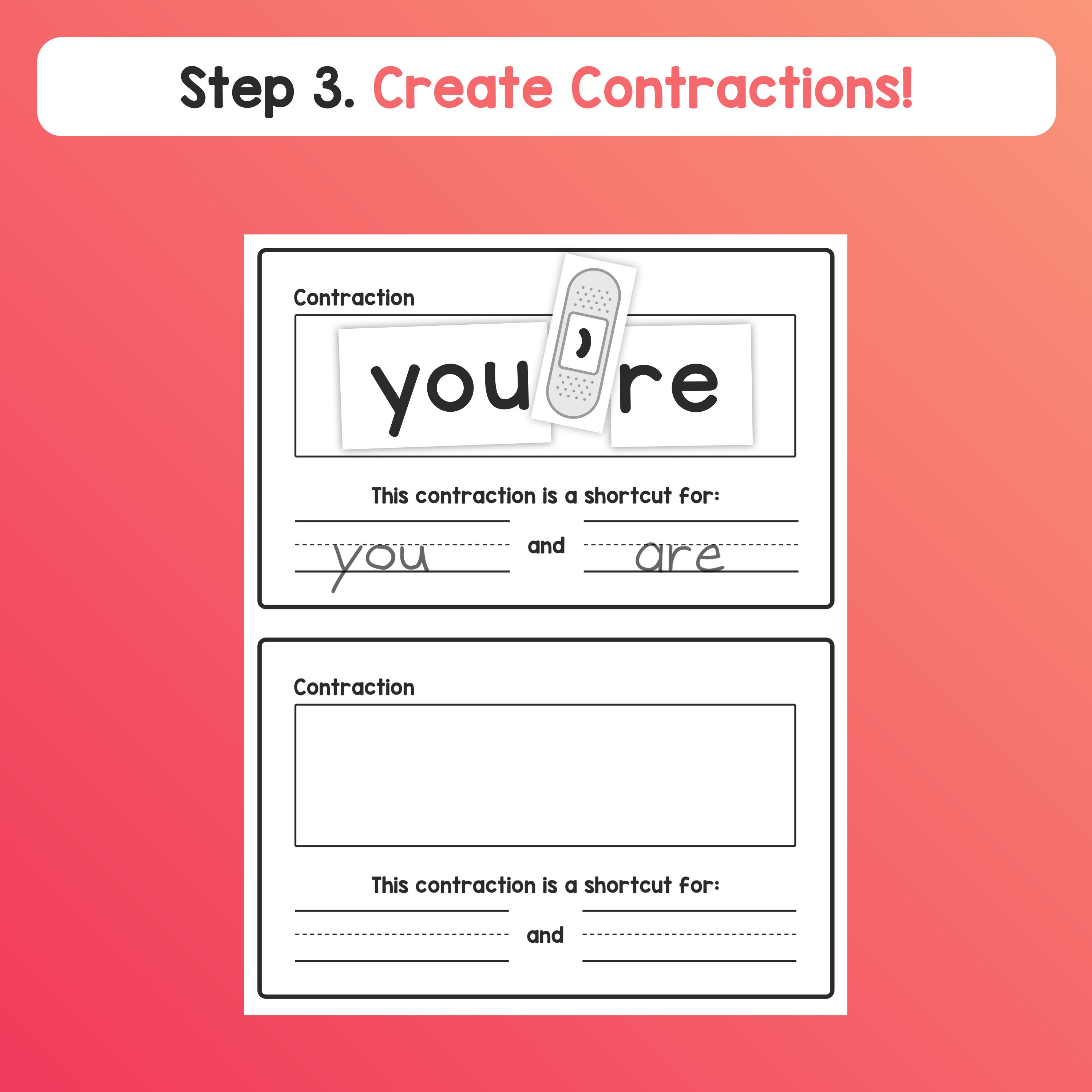 Contraction Surgery 1st, 2nd, 3rd Grade ELA / English Contractions ...