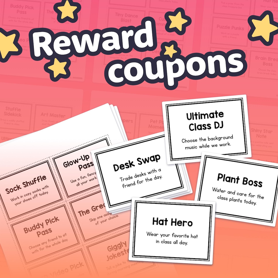 Reward Coupons | Kindergarten, 1st, 2nd Grade PBIS Classroom Management ...