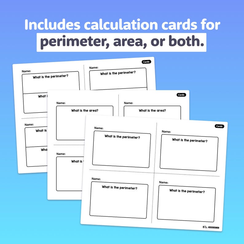 Area and Perimeter Craft for 3rd & 4th Grade Measurement Review (printable PDF) - Etsy