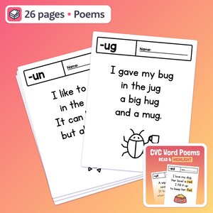 CVC Words Bundle | Pre-k & Kindergarten CVC Word Families Worksheets ...