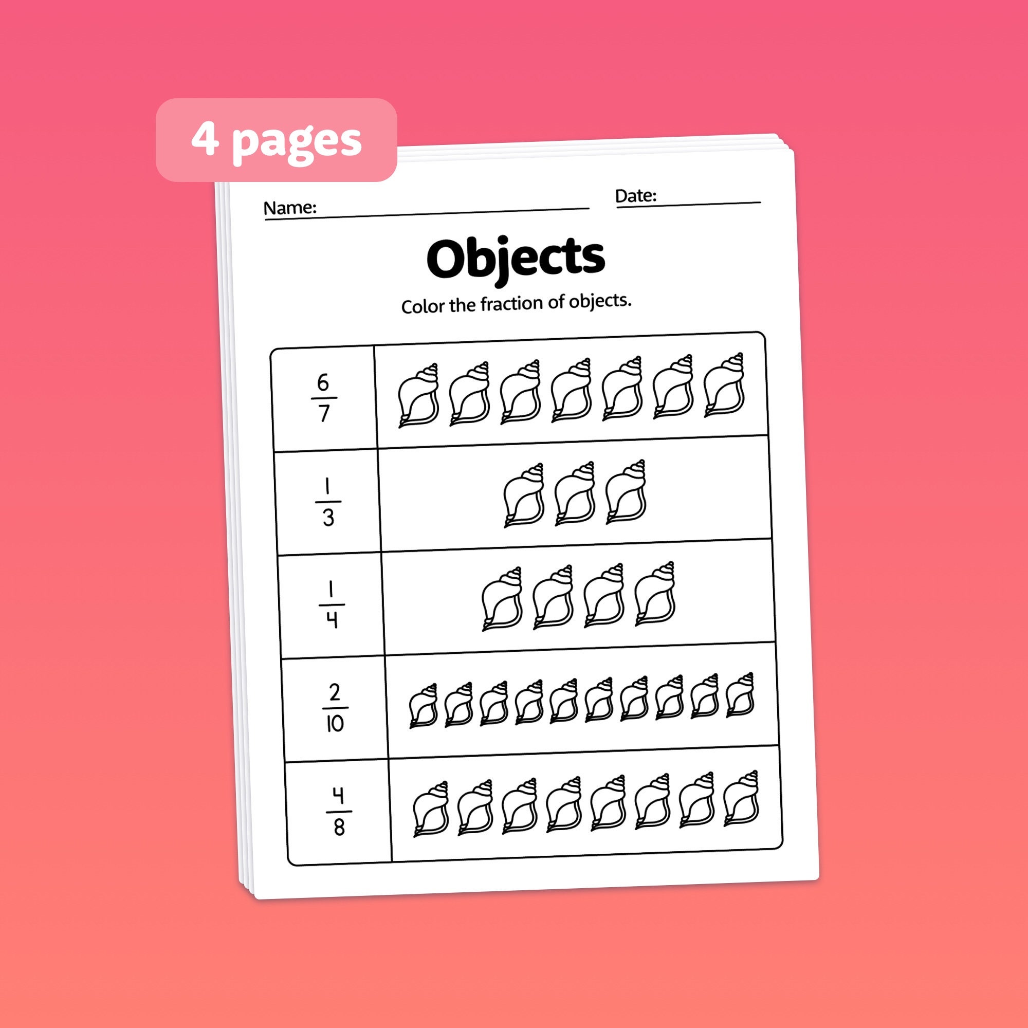 3rd Grade Fractions Review | Summer Fraction Worksheets, 3rd Grade ...
