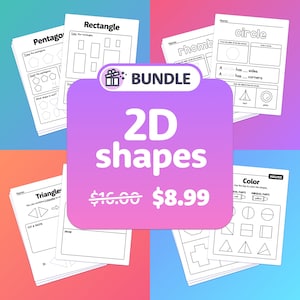 2D Shapes BUNDLE | Kindergarten Shapes, 1st Grade Shapes, 2nd Grade ...