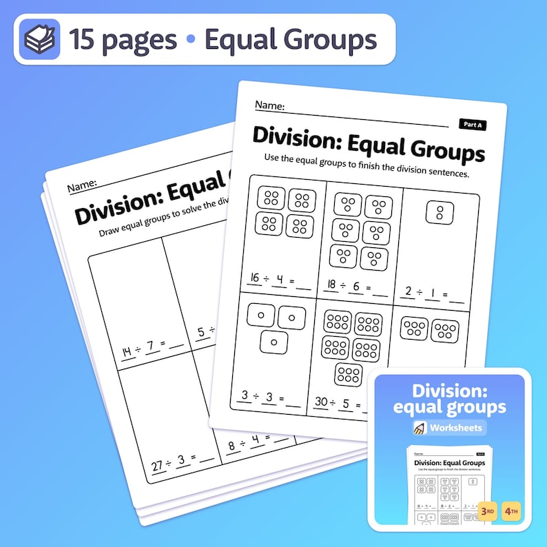 1-12 Division Bundle | 2nd Grade Division, 3rd Grade Division, 4th ...
