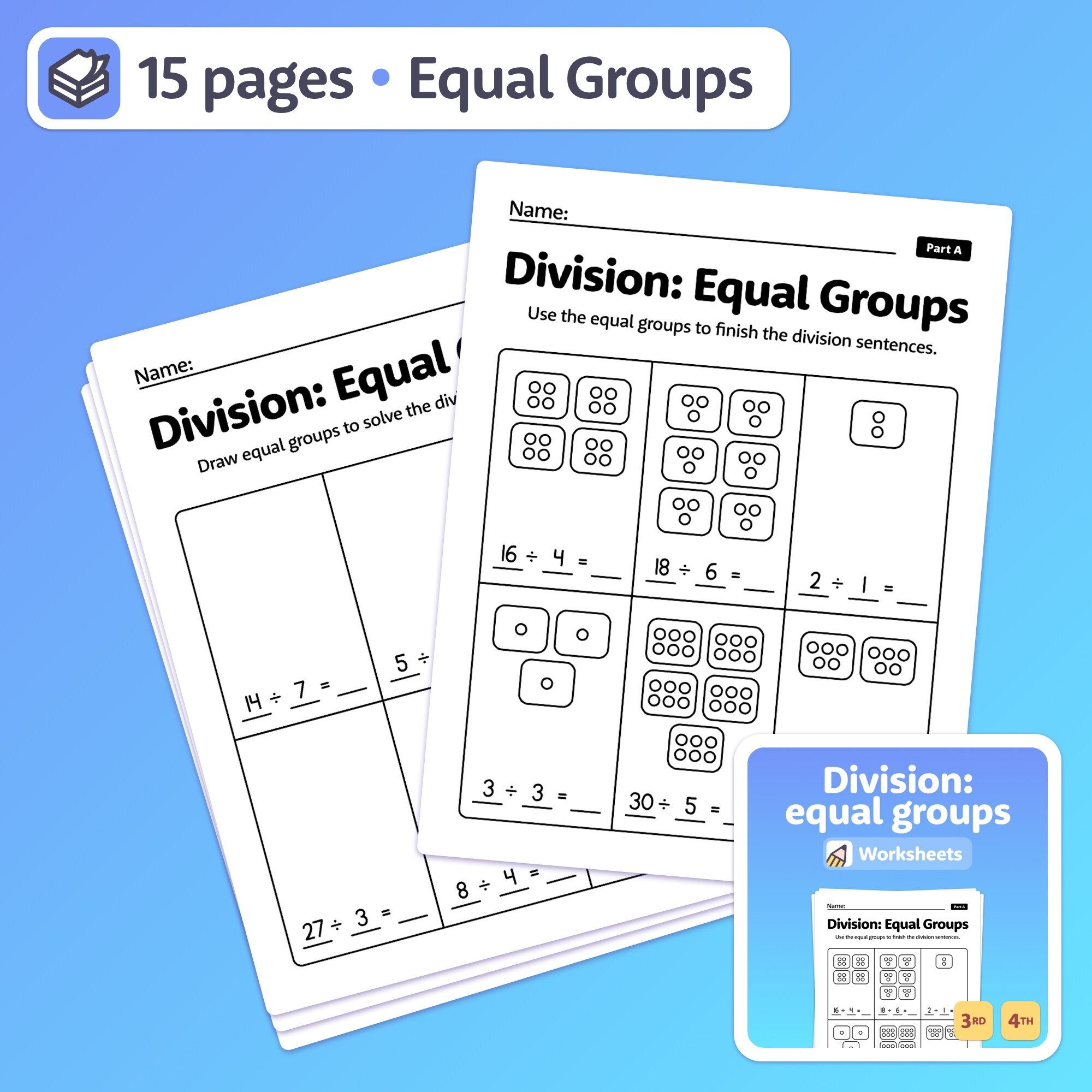 1-12 Division Bundle | 2nd Grade Division, 3rd Grade Division, 4th ...