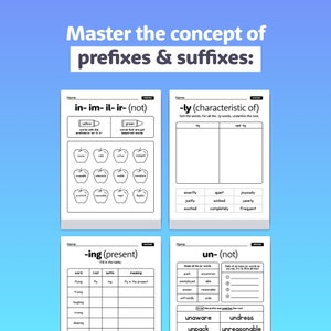2nd & 3rd Grade Prefixes and Suffixes Worksheets | Grammar Worksheets ...