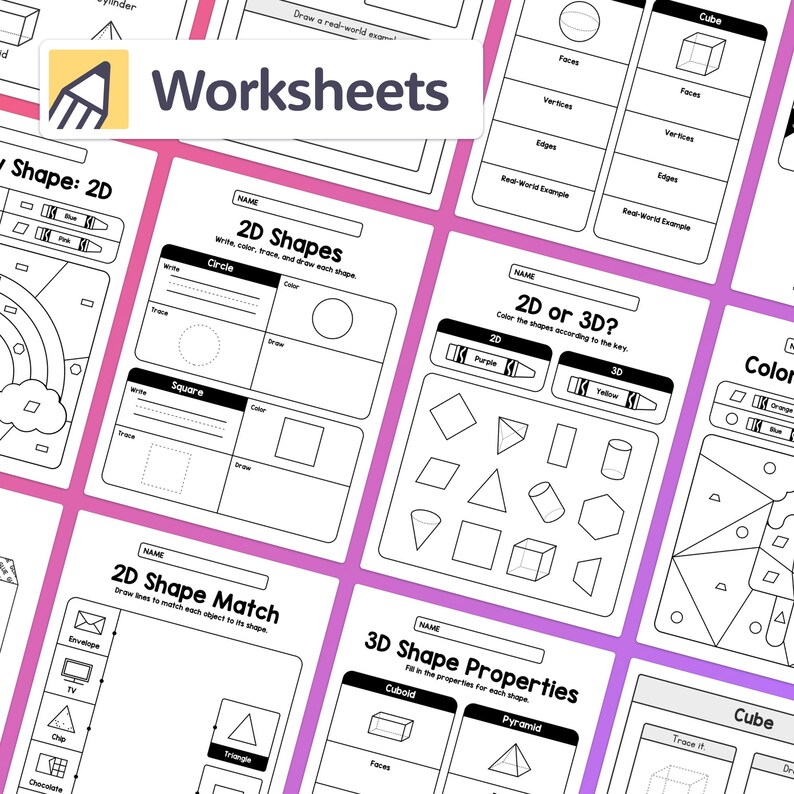 No Prep 2D Shapes & 3D Shape Unit | 1st, 2nd, 3rd Grade Shape ...