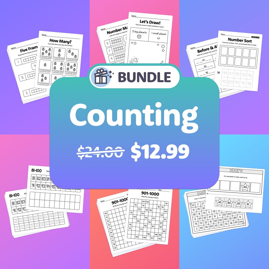 No Prep Kindergarten Counting BUNDLE | Kindergarten, 1st Grade, 2nd ...