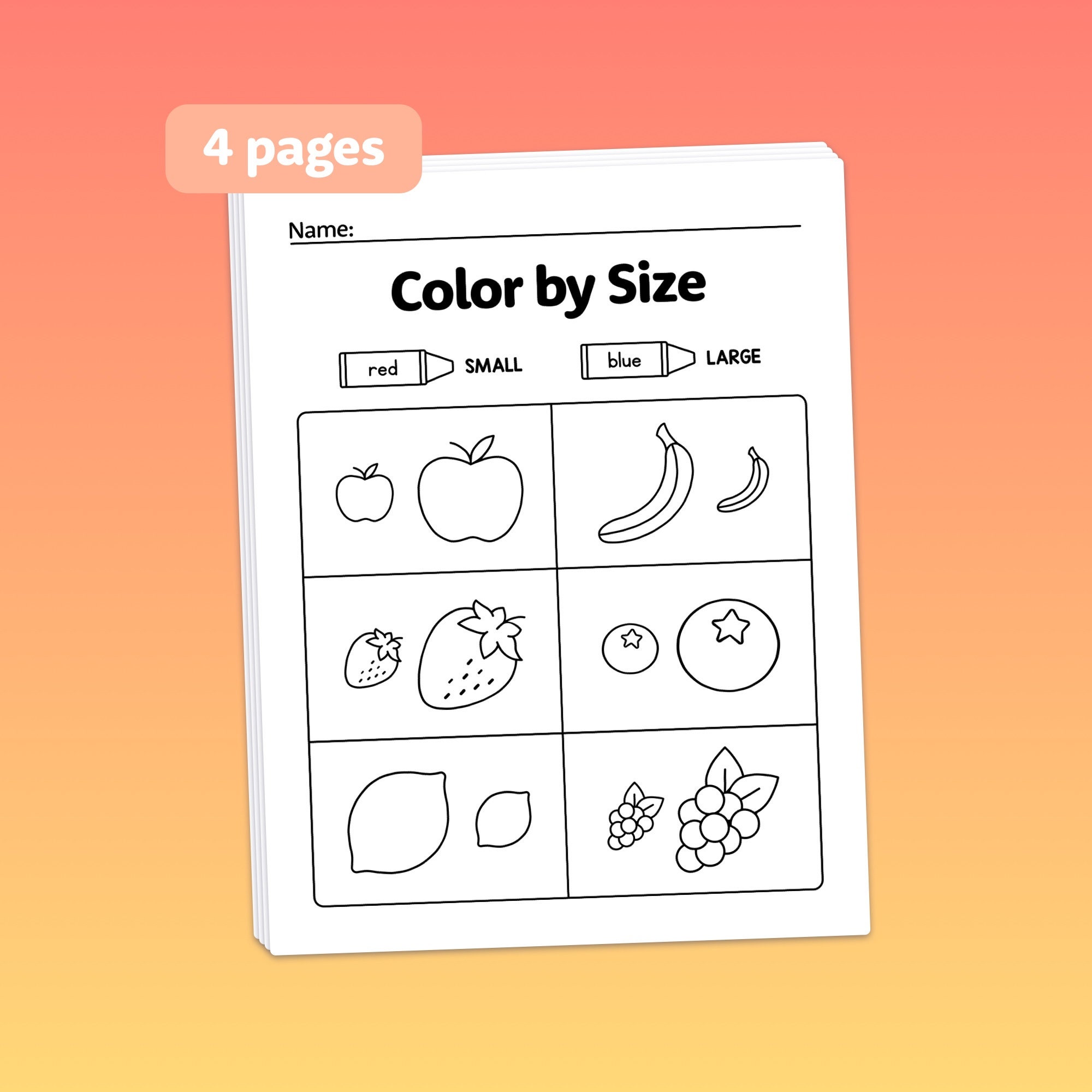 Kindergarten Measurement Worksheets | Comparing Size, Length, Height ...