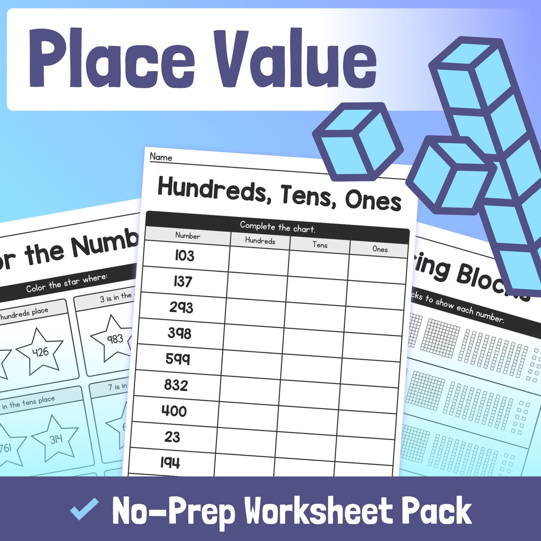 Place Value Worksheets | 1st, 2nd, 3rd Grade Common Core Math – Ones ...