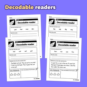 CVC Words Worksheets | Kindergarten Word Family Decodable Reader ...