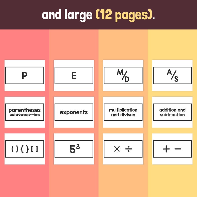 PEMDAS Posters | 3rd & 4th Grade Order of Operations Posters, PEMDAS ...