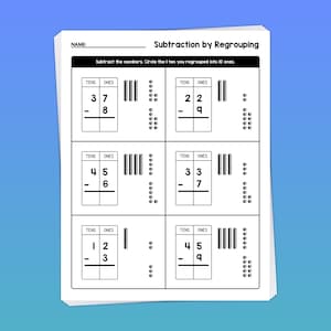No Prep 2 Digit Subtraction With Regrouping Worksheets | 1st, 3rd, 2nd ...
