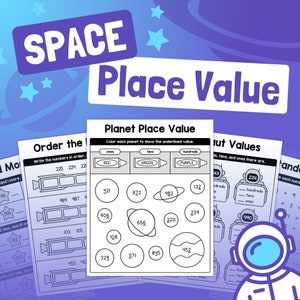 Place Value Worksheets | Space Place Value Activities — Hundreds, Tens ...