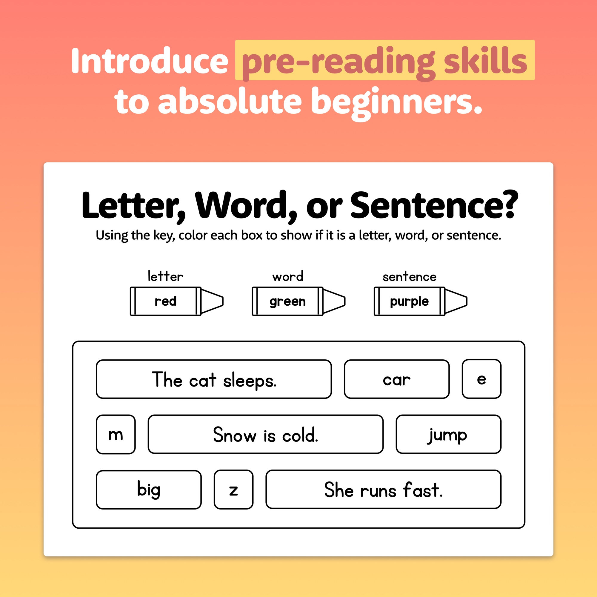 Concepts of Print Worksheets | Kindergarten Pre-reading Activities, 1st ...