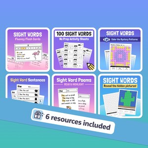 No Prep Sight Words Bundle Kindergarten & 1st Grade Sight Word ...