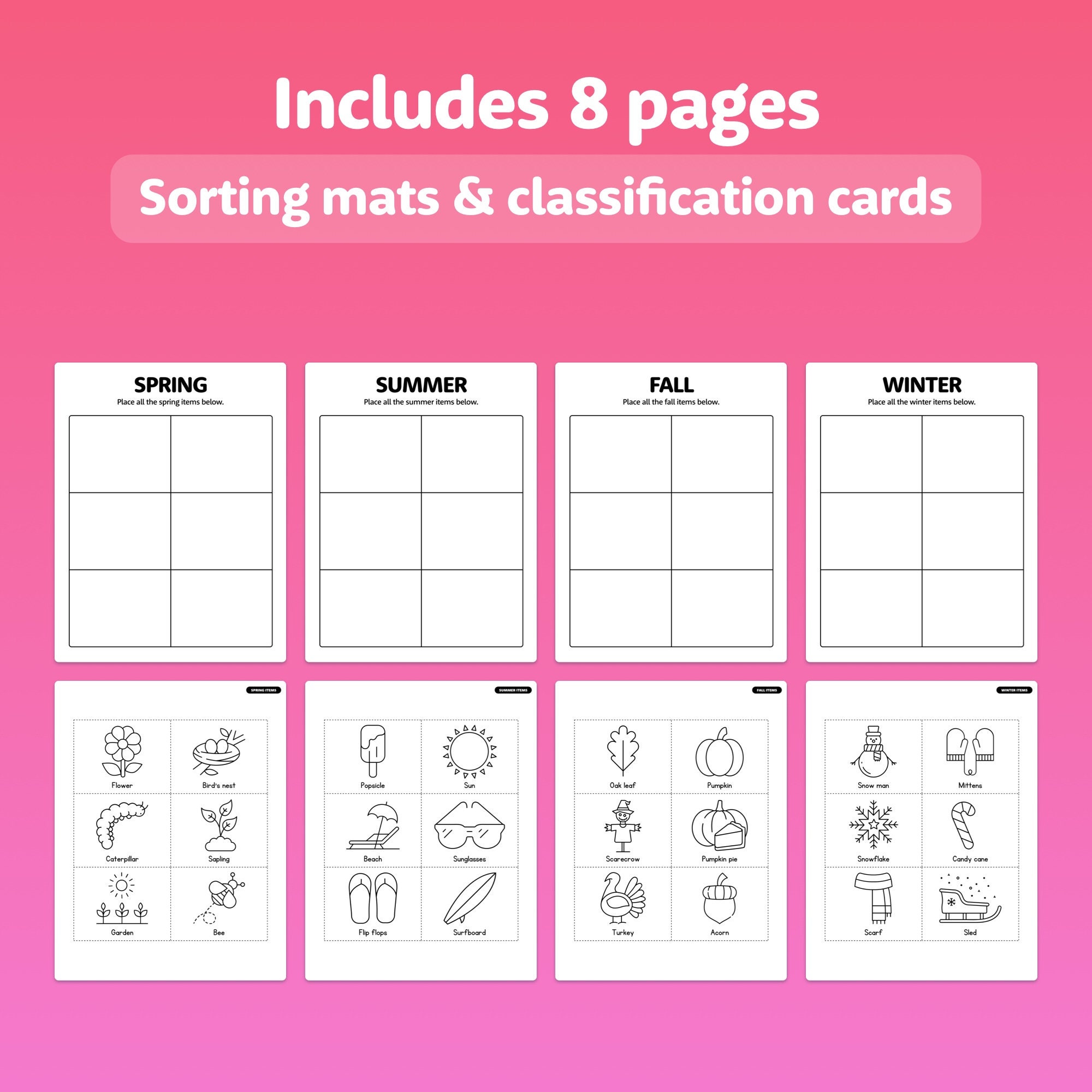 Seasons of the Year Activity No Prep Pre-k, Kindergarten, & 1st Grade ...