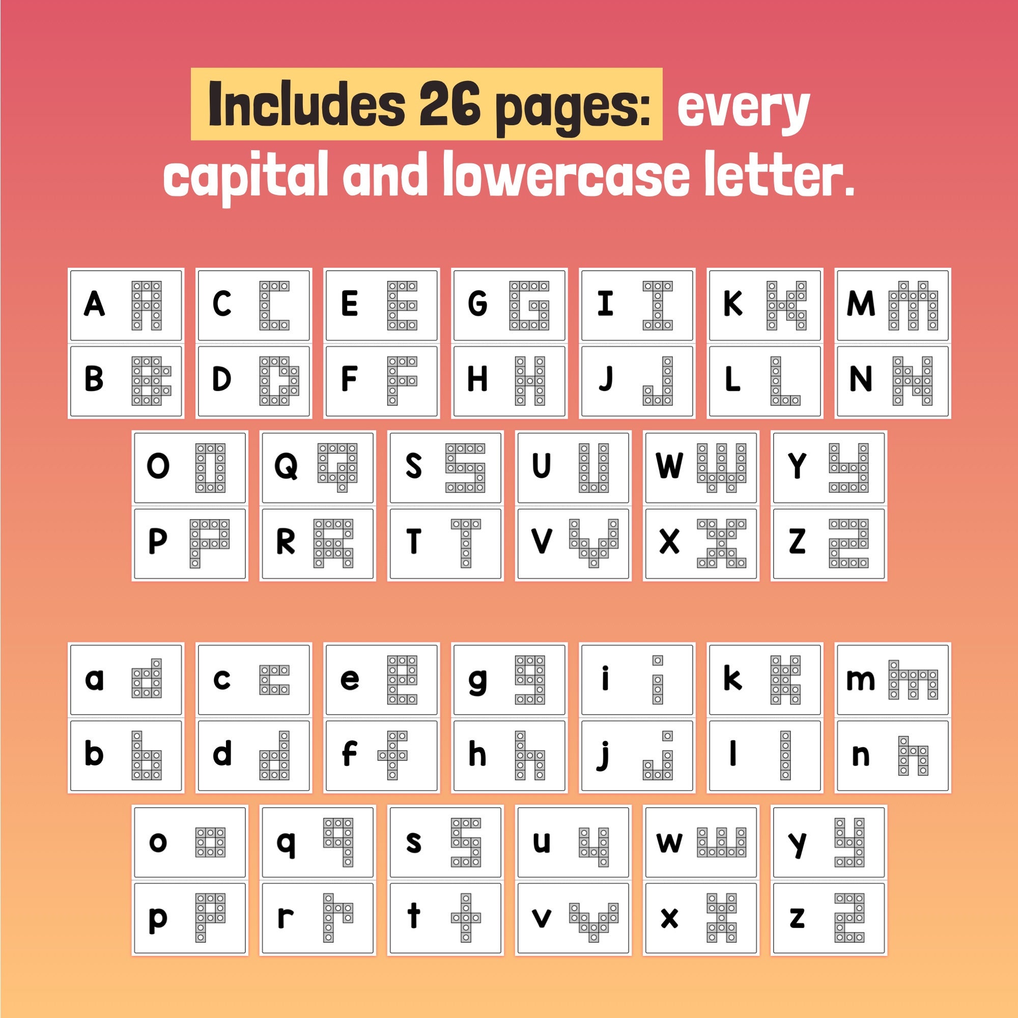 Snap Block Alphabet Center | Pre-k & Kindergarten Morning Tub Alphabet ...