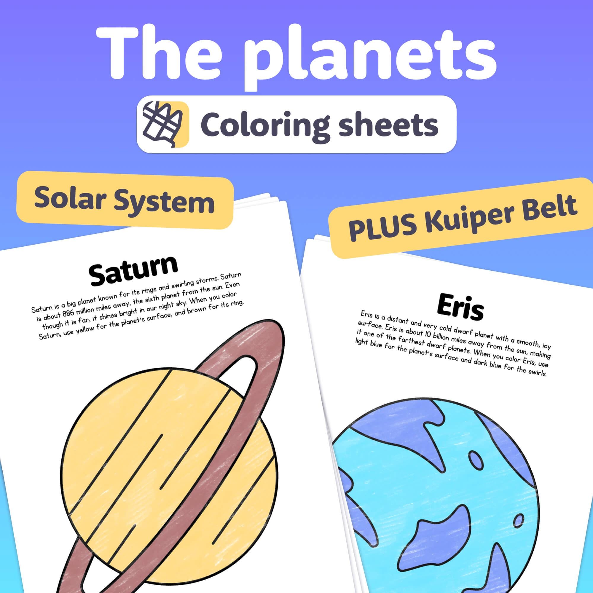 Solar System Coloring Pages | Planets and the Kuiper Belt Posters, No ...
