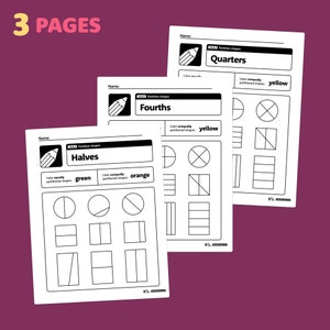Partition Shapes Worksheets | 1st Grade Geometry Fractions: Halves ...