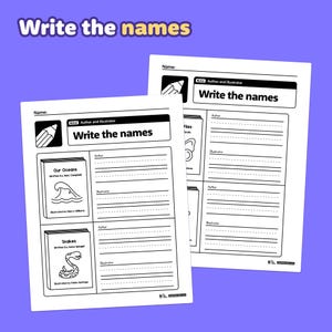 Author and Illustrator Worksheets | Kindergarten Reading & Parts of a ...