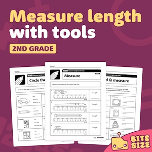 Measure Length With Tools Worksheets | 2nd Grade Ruler Measurement ...