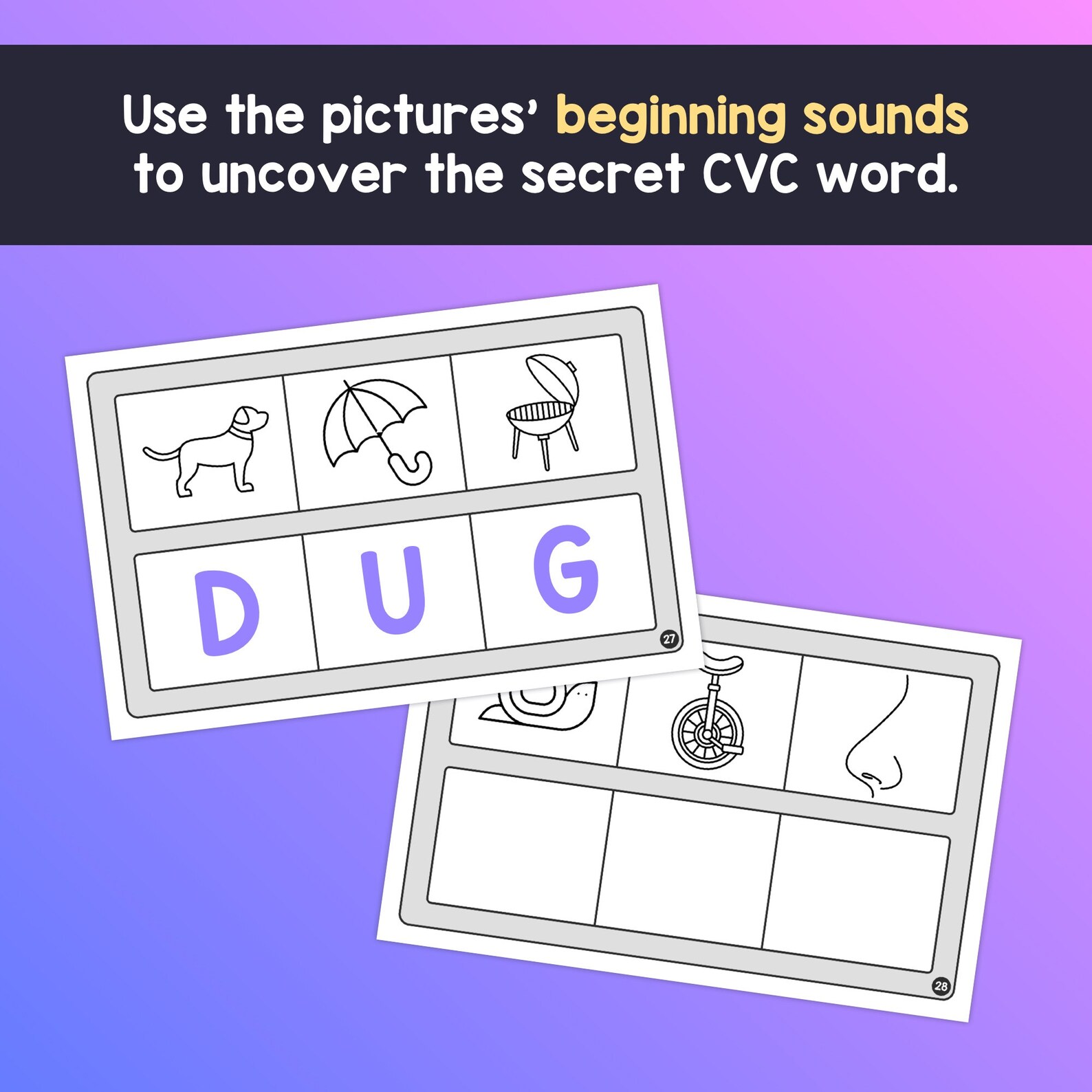 CVC Words Worksheets | Letter Sounds Activity, CVC Words Morning Work ...