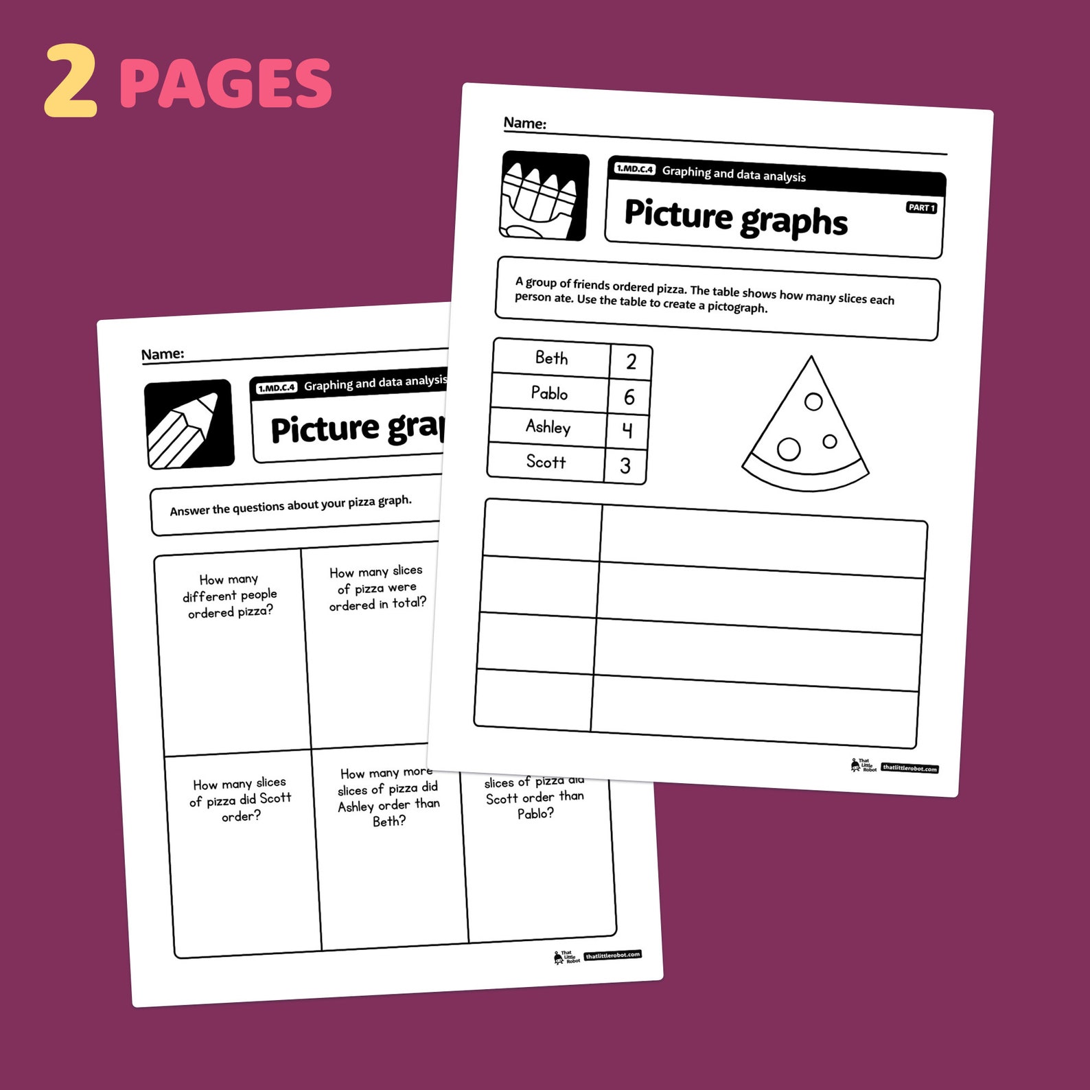 Graphing & Data Analysis Worksheets | 1st Grade Picture and Bar Graph ...