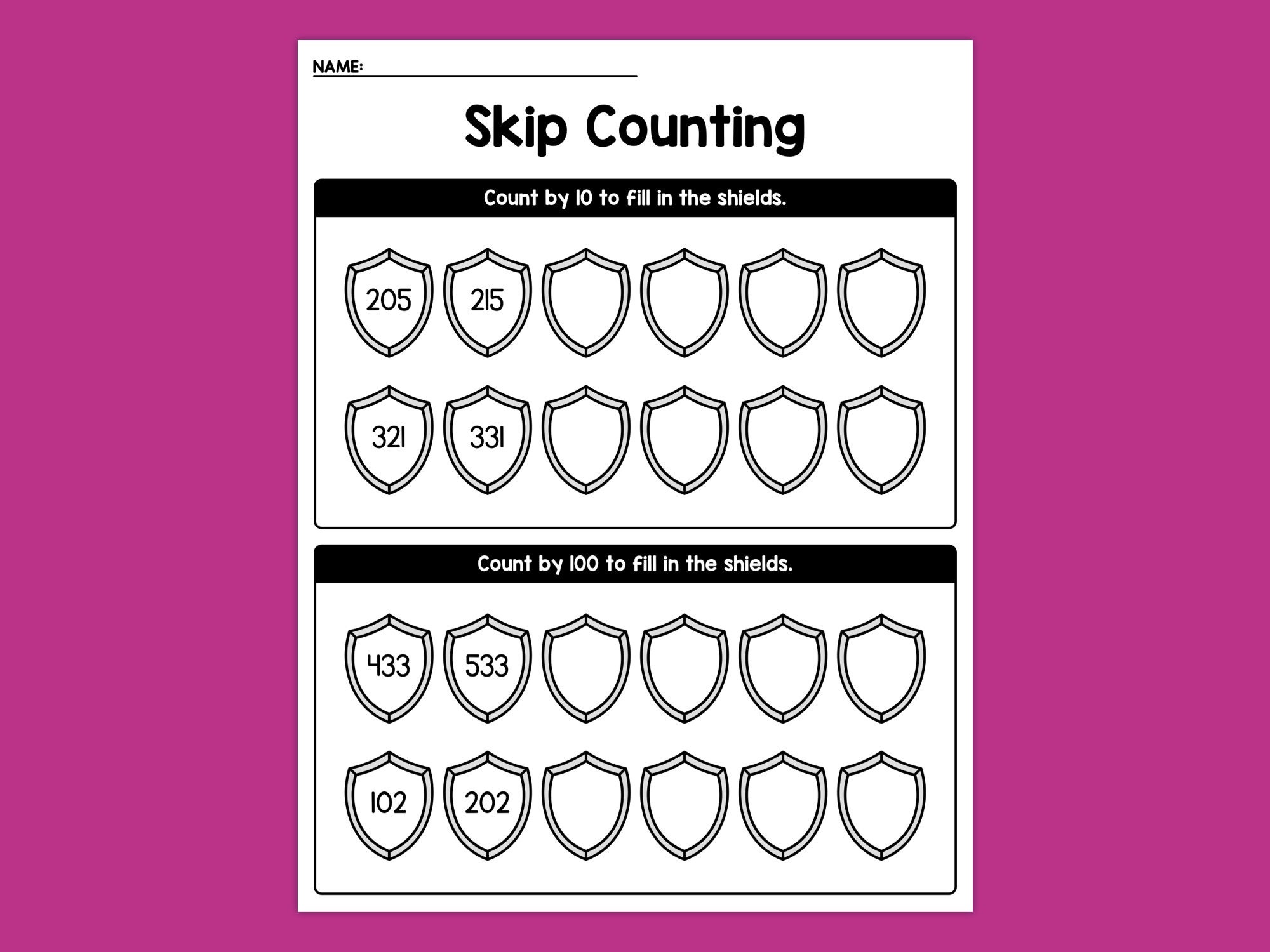 No Prep Place Value Worksheets 1st, 2nd, 3rd Grade Fantasy Place Value ...