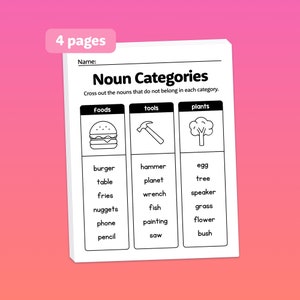 Common Nouns Worksheets | Person, Place, Thing | 1st Grade Noun ...
