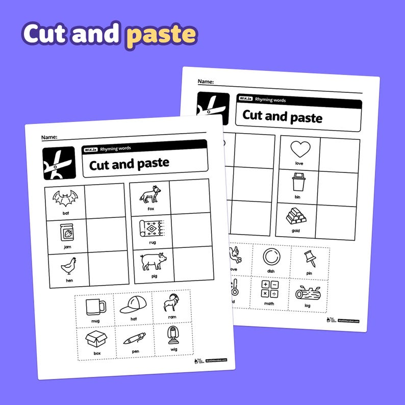 Rhyming Words Worksheets | Kindergarten Rhyme Activities & Phonics ...