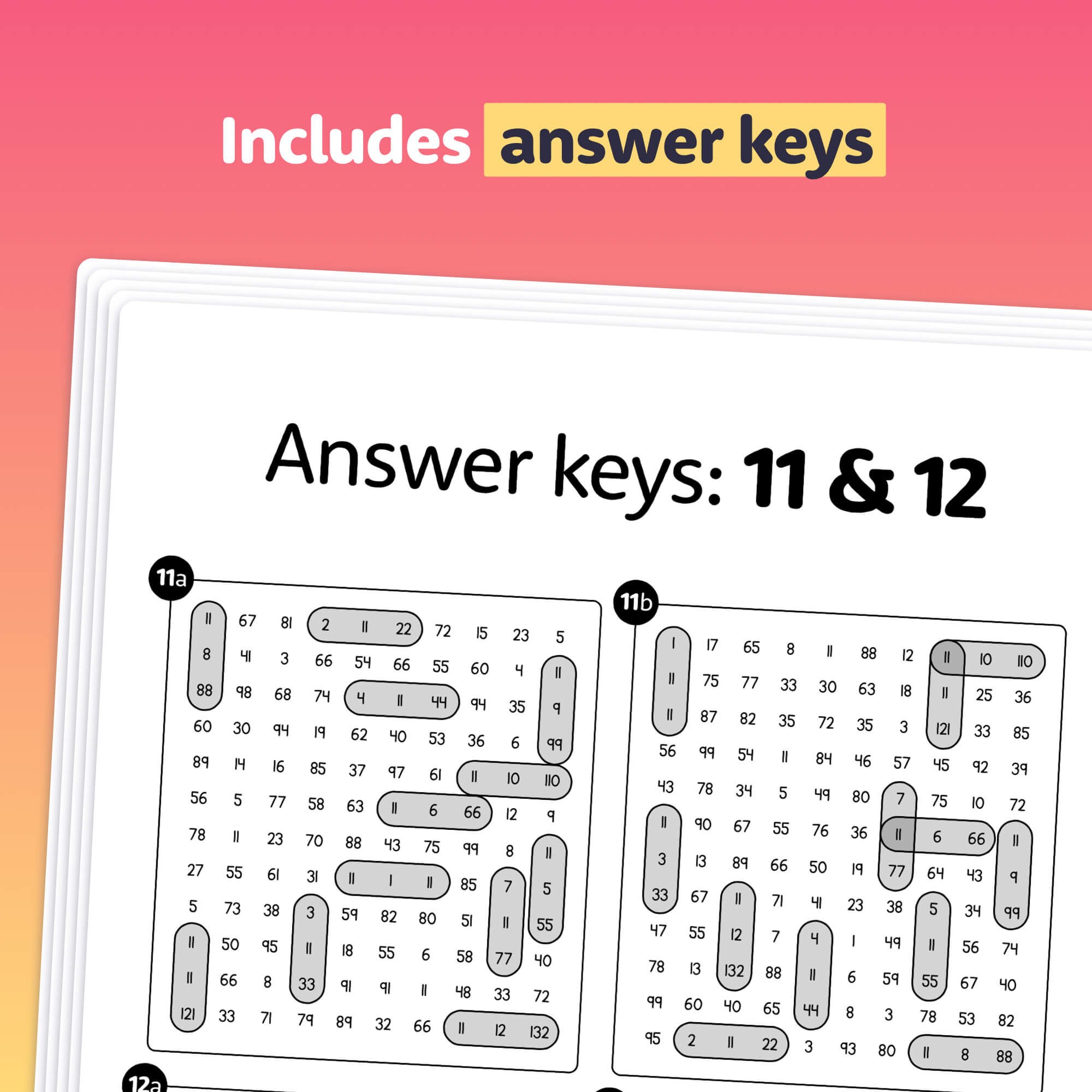 1-12 Fact Fluency Multiplication Search Worksheets | No Prep 2nd, 3rd ...