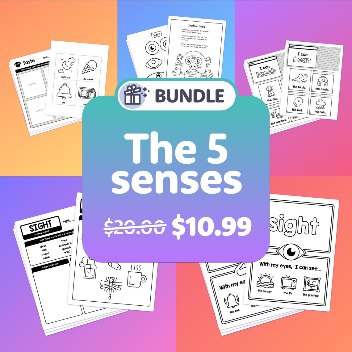 5 Senses Bundle Kindergarten 1st Grade 2nd Grade Science - Etsy