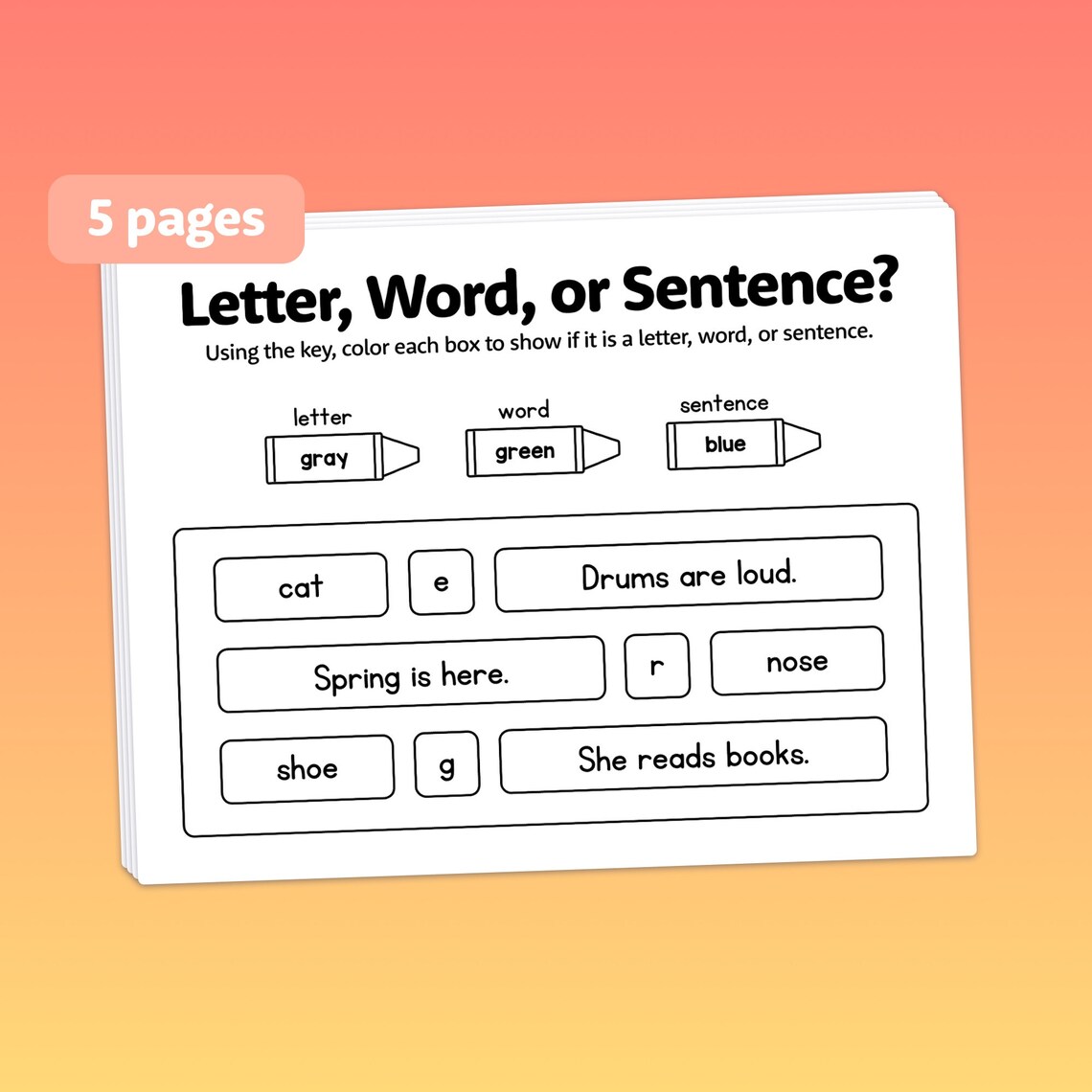 Concepts of Print Worksheets Kindergarten Pre-reading - Etsy