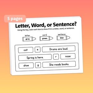 Concepts of Print Worksheets | Kindergarten Pre-reading Activities, 1st ...