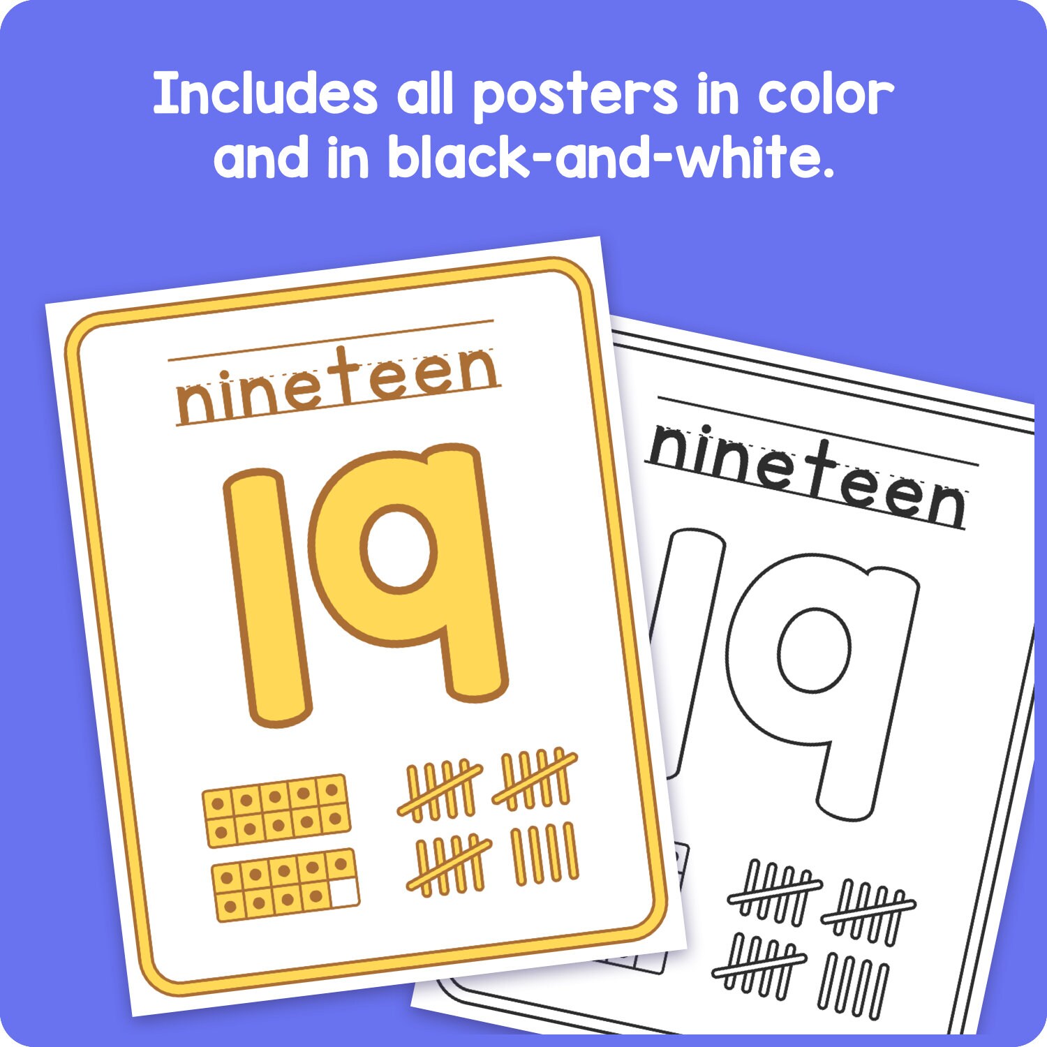Number Posters – Pre-k, Kindergarten, 1st Grade / Math Classroom Decor ...